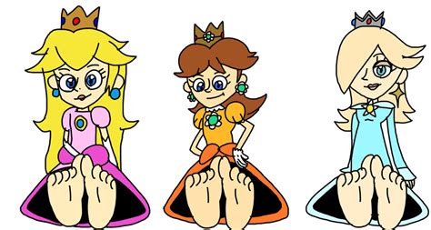 Peach Daisy And Rosalina Feet By Dracoshark1900 On Deviantart