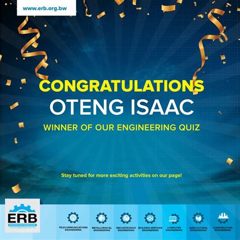 Engineers Registration Board Botswana On Linkedin Congratulations To