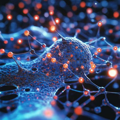 Intricate Nanostructure Network With Glowing Molecular Connections Stock Image Image Of