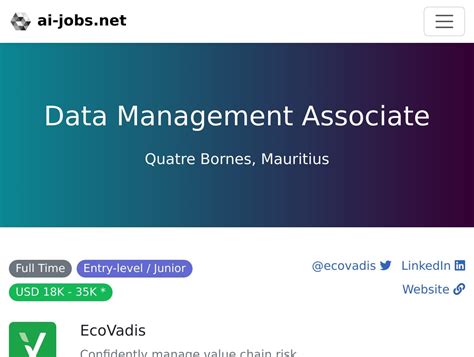 Hiring Data Management Associate In Quatre Bornes Mauritius Rai