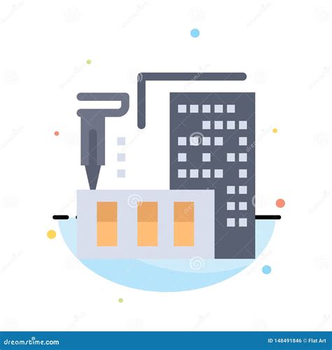 3d Architecture Construction Fabrication Home Abstract Flat Color Icon Template Stock Vector