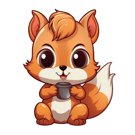 Ai Generated Cute Chibi Squirrel Cartoon Squirrel Character 36627808 Png