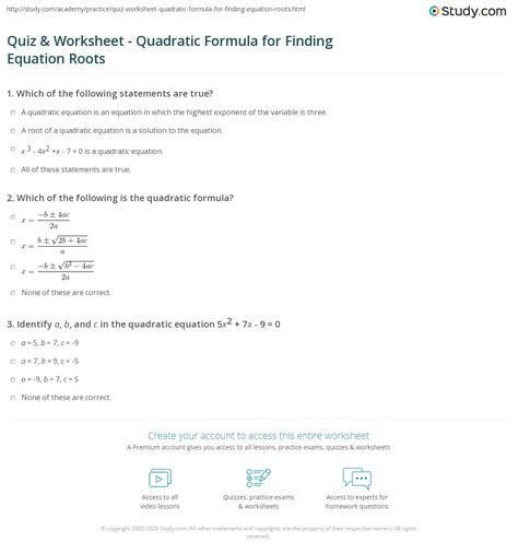 Finding Roots Of Quadratic Equation Worksheet Master The Fundamentals