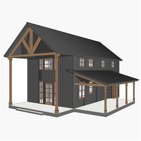 3d Model Barndominium House 002 Archimple Llc Vr Ar Low Poly Cgtrader