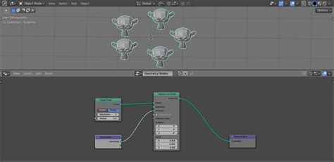 Радиальный массив в Blender на Geometry Nodes