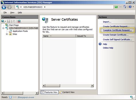 Installing An Ssl Certificate In Windows Server 2008 Iis 70