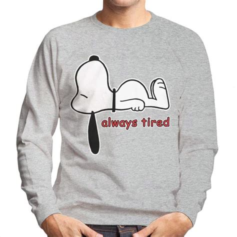 Snoopy Always Tired Mens Sweatshirt Emprints Store