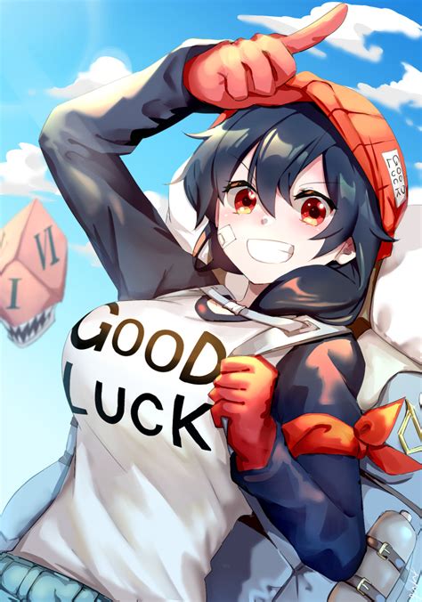 Safebooru D Backpack Bag Bandaid Bandaid On Face Beanie Black Hair
