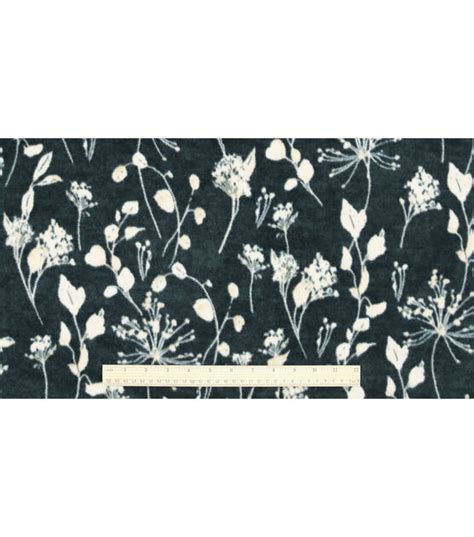 Black Floral Luxe Fleece Fabric Joann