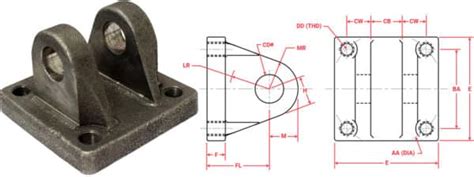 Hydraulic Cylinder Clevis Bracket Mounts With Double Lugs