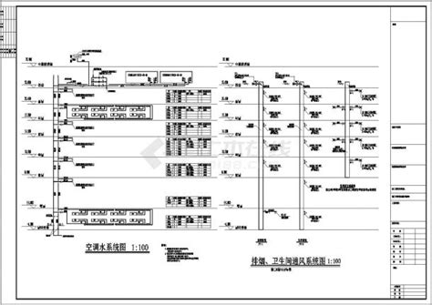 某六层综合楼风机盘管加通风排烟空调系统方案设计通排风布置图土木在线
