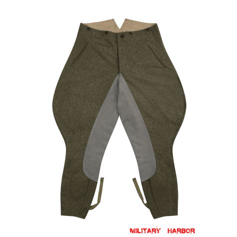 Wwii German Ss Officer Brown Wool Riding Breecheswool Ss Trousers