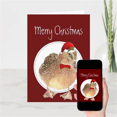 Christmas Quacker Funny Duck Humor Holiday Card Zazzle
