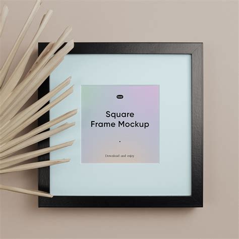 Free Square Frame With Plant Mockup Mockupbee
