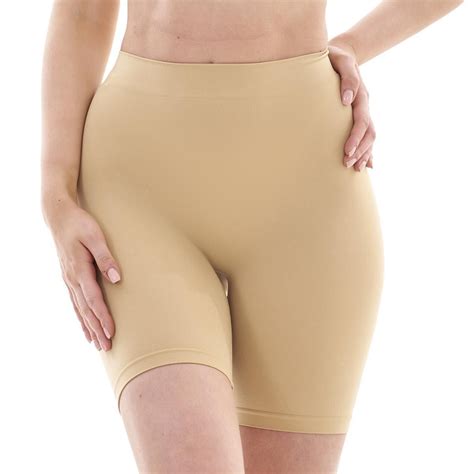Ladies Anti Chafe Seamless Shorts High Waist Half Slip Control Stretch