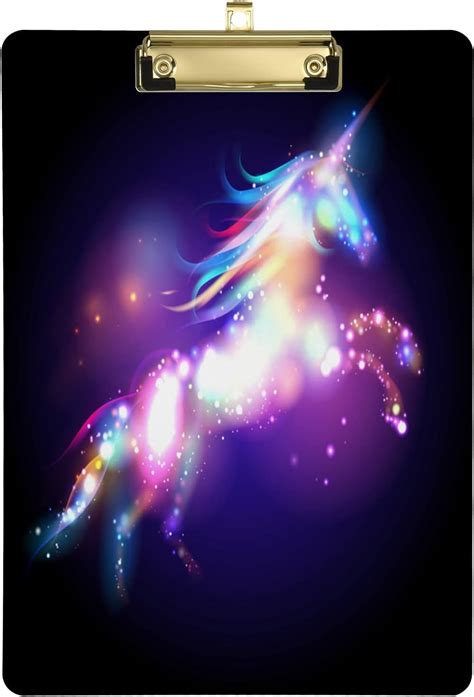 Kxmdxa Unicorn Space Galaxy Nebula Starry Clipboard Hardboard Wood