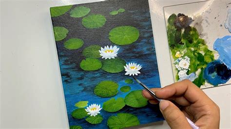Water Lilies Painting Easy Acrylic Painting Tutorial Acrylic Painting