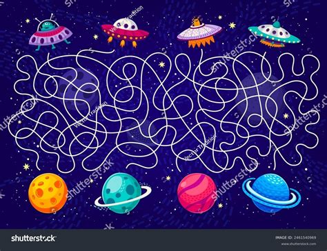 만화 갤럭시 미로 미로 게임 Ufo가 스톡 벡터로열티 프리 2461540969 Shutterstock