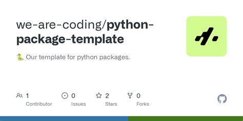 Github We Are Codingpython Package Template 🐍 Our Template For