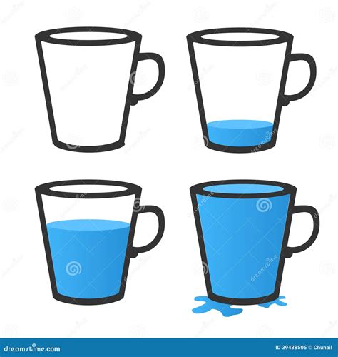 Empty And Full Mug Vector Illustration Stock Vector Illustration Of
