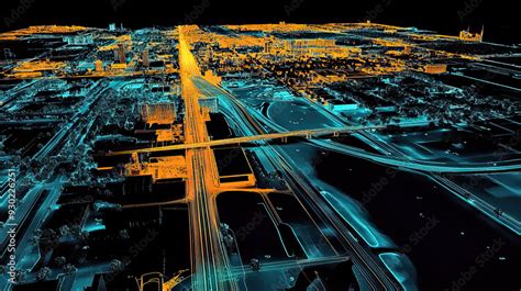 Technical Aerial Visual D LiDAR GIS Aerial Map Satellite Scan Model Isolated Showing Tempe