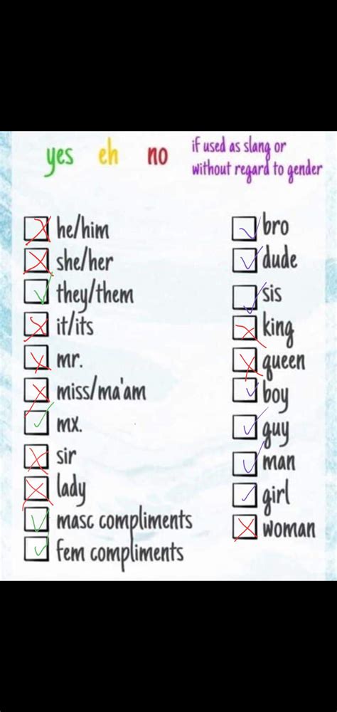 My Pronoun Sheet Looks Weird Idk What It Is About It But It Looks Like I M Very Restrictive
