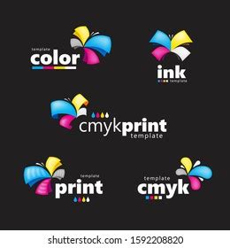 Set Logo Print Polygraphy Cmyk Printing Stock Vector Royalty Free Shutterstock