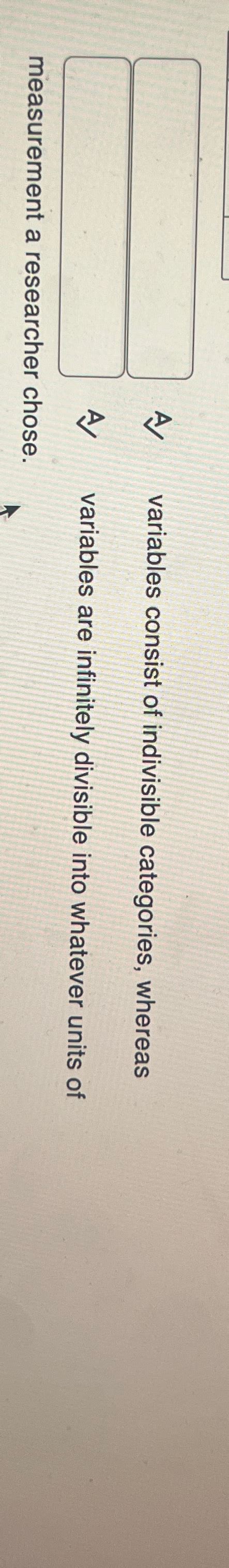 A Variables Consist Of Indivisible Categories