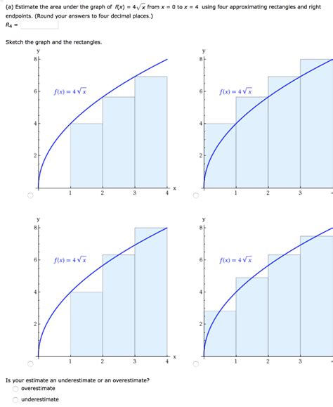 solved a estimate the area under the graph of f x 4 x