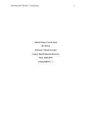 Patel G BA 635 Fall19 Assignment 7 Docx Running Head Module 7