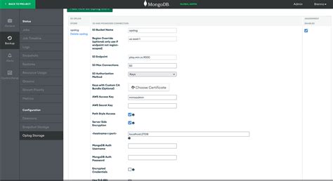 snapshot backups for mongodb using minio