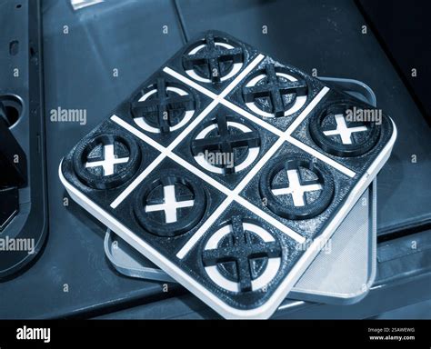 model of the toy tic tac toe printed on 3d printer close up object