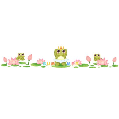 Summer Summer Lotus Leaf Frog Dividing Line Cute Summer The Summer