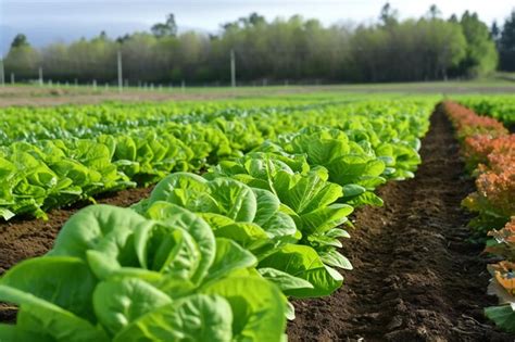 Premium Photo Lettuce Farming In Agricultural Field