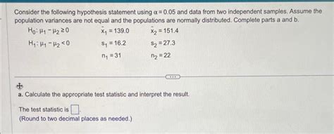 solved consider the following hypothesis statement using