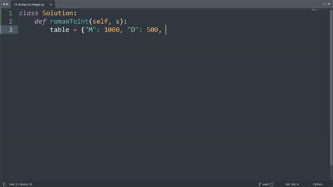 Leetcode 13 Roman To Integer In Python Python Leetcode Python