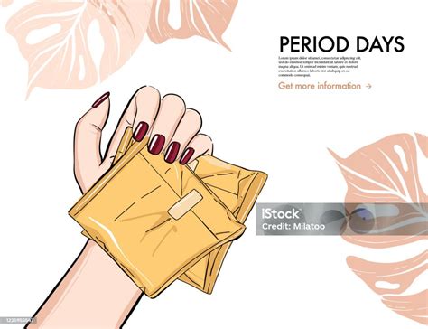 생리 패드 재사용 기간을 들고 여자 패드 소셜 미디어 광고 일러스트 초박형 월간 사이클 생리대 위생 플랫 스케치 아트 벡터 Pms 친밀한 기간 스케치 건강관리와 의술에 대한