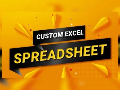 Attractive Custom Excel Template Spreadsheet Google Sheet With Formulas Upwork