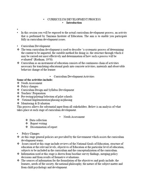 Curriculum Development Process Pdf Curriculum Teachers