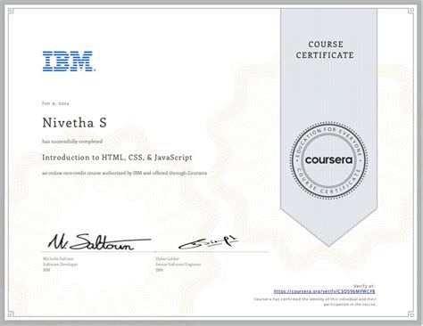 Sri Nidhi On Linkedin Webdevelopment Html Css Javascript Ibm Coursera Techinnovation