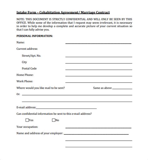 Free Printable Cohabitation Agreement Printable Templates