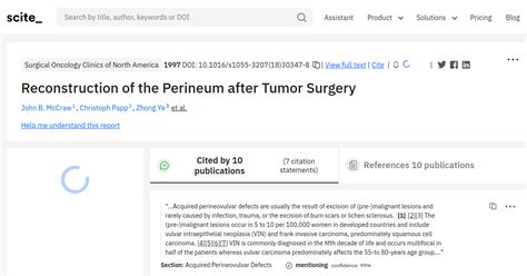 Reconstruction Of The Perineum After Tumor Surgery Scite Report