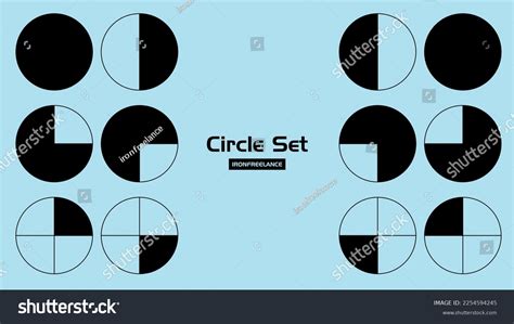 Circle Shape Quartered Circle Semicircle Quadrant Stock Vector Royalty
