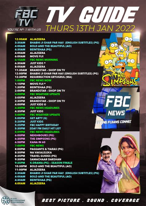 Fbc Tv Todays Tv Guides Thursday Jan 13th 2022