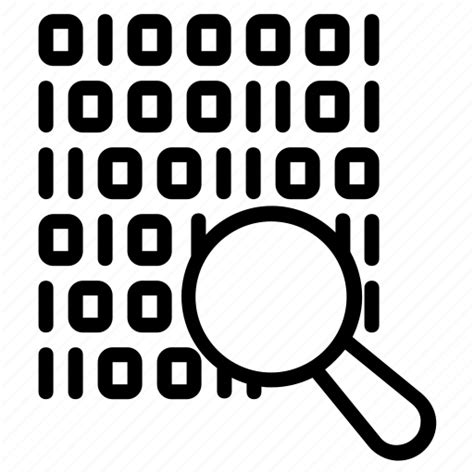 Programming Code Search Data Analytics Binary Magnifier Icon