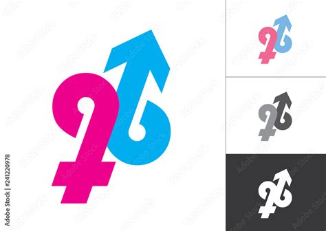 Vetor De Gender Symbol Made With Initial Number 96 Pink Women And Blue Man Venus And Mars Signs