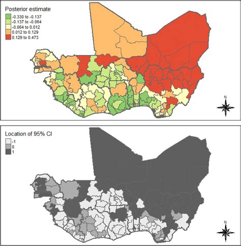 Maps Of The 13 West African Countries Showing The Spatial Effects Of