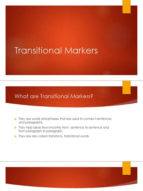 Transitional Markers Pdf Rail Transport Sentence Linguistics