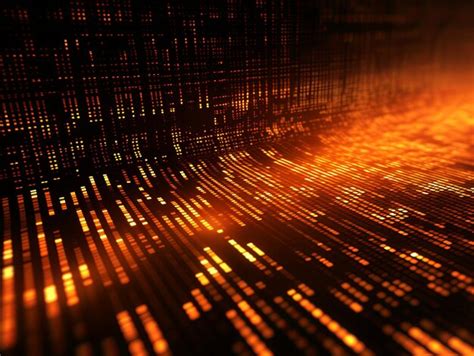 Premium Photo Orange Binary Code On Dark Creating An Atmosphere Of