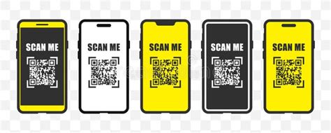 Scan Qr Code Flat Icon With Smart Phone Qr Code Template For Mobile